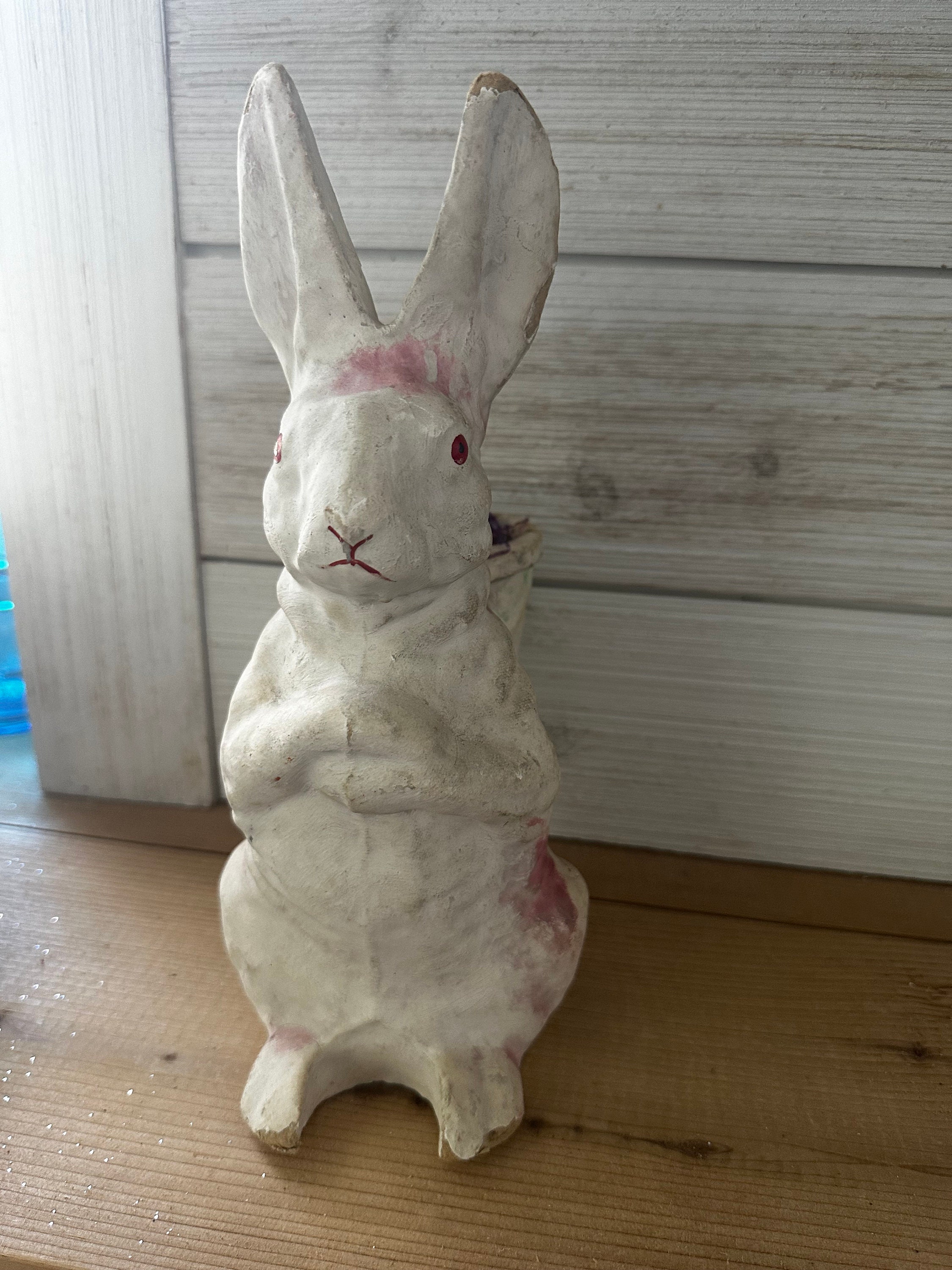 Vintage Paper Mache Rabbit Candy Holder - Etsy