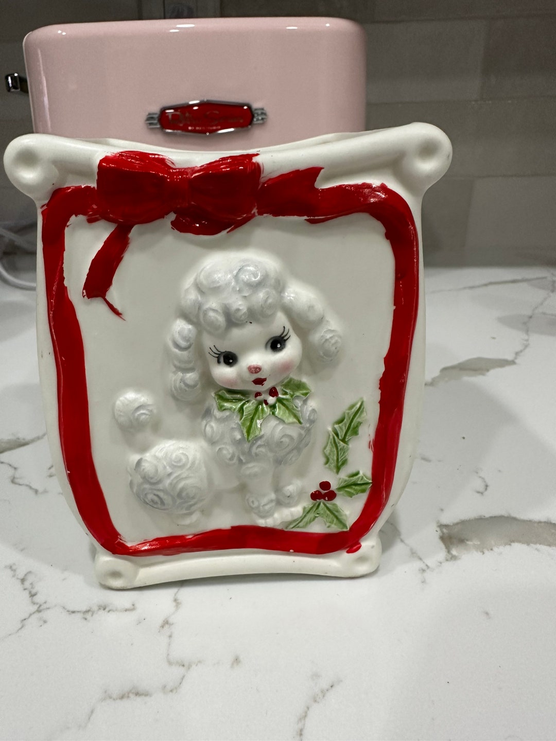HTF Lefton Christmas Poodle Planter - Etsy