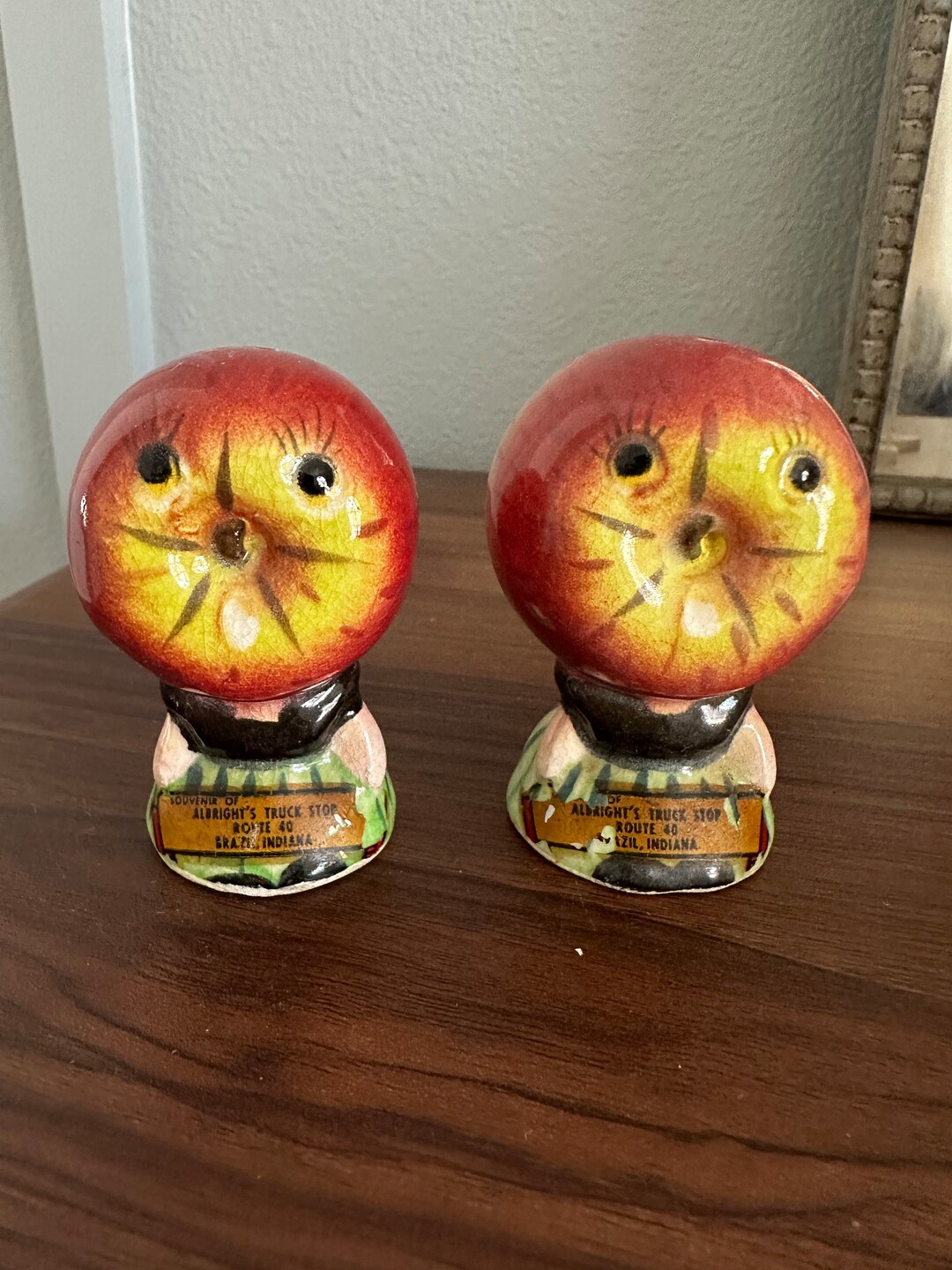 Vintage 1950s Apple Face Salt and Pepper Shakers - Etsy