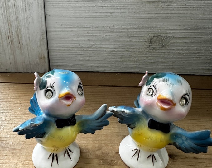 Vintage Lefton Blue Bird Shakers - Etsy