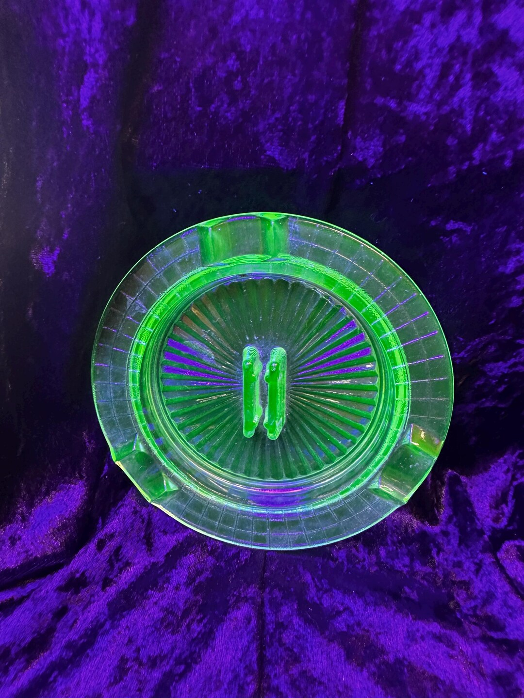 Vintage Uranium Glass Ashtray - Etsy