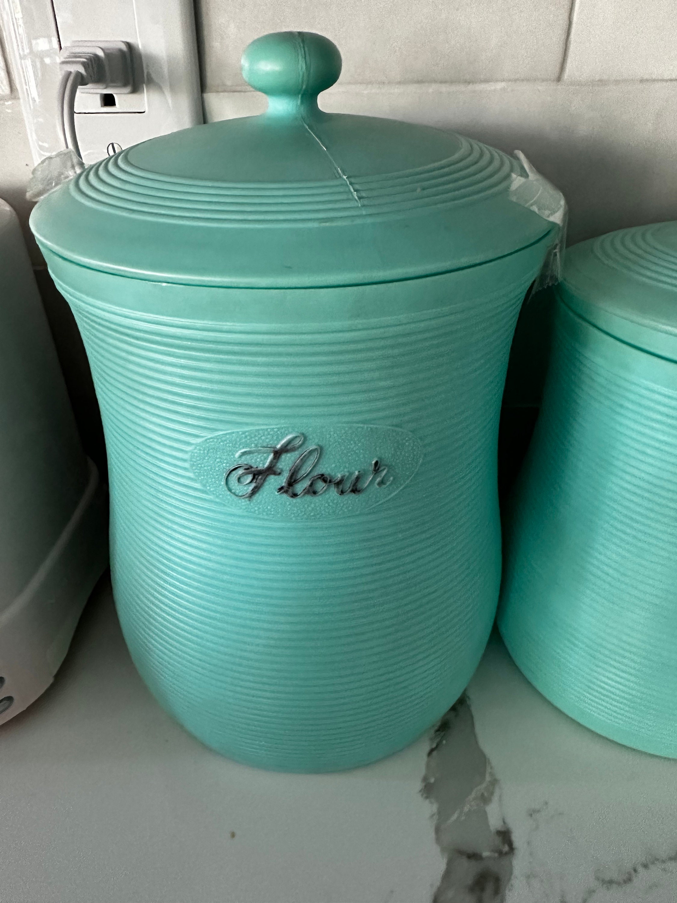 Vintage SPS Turquoise Canister Set - Etsy