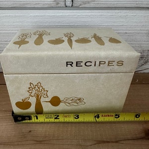 Vintage Faux Leather Recipe Box Cream - Etsy