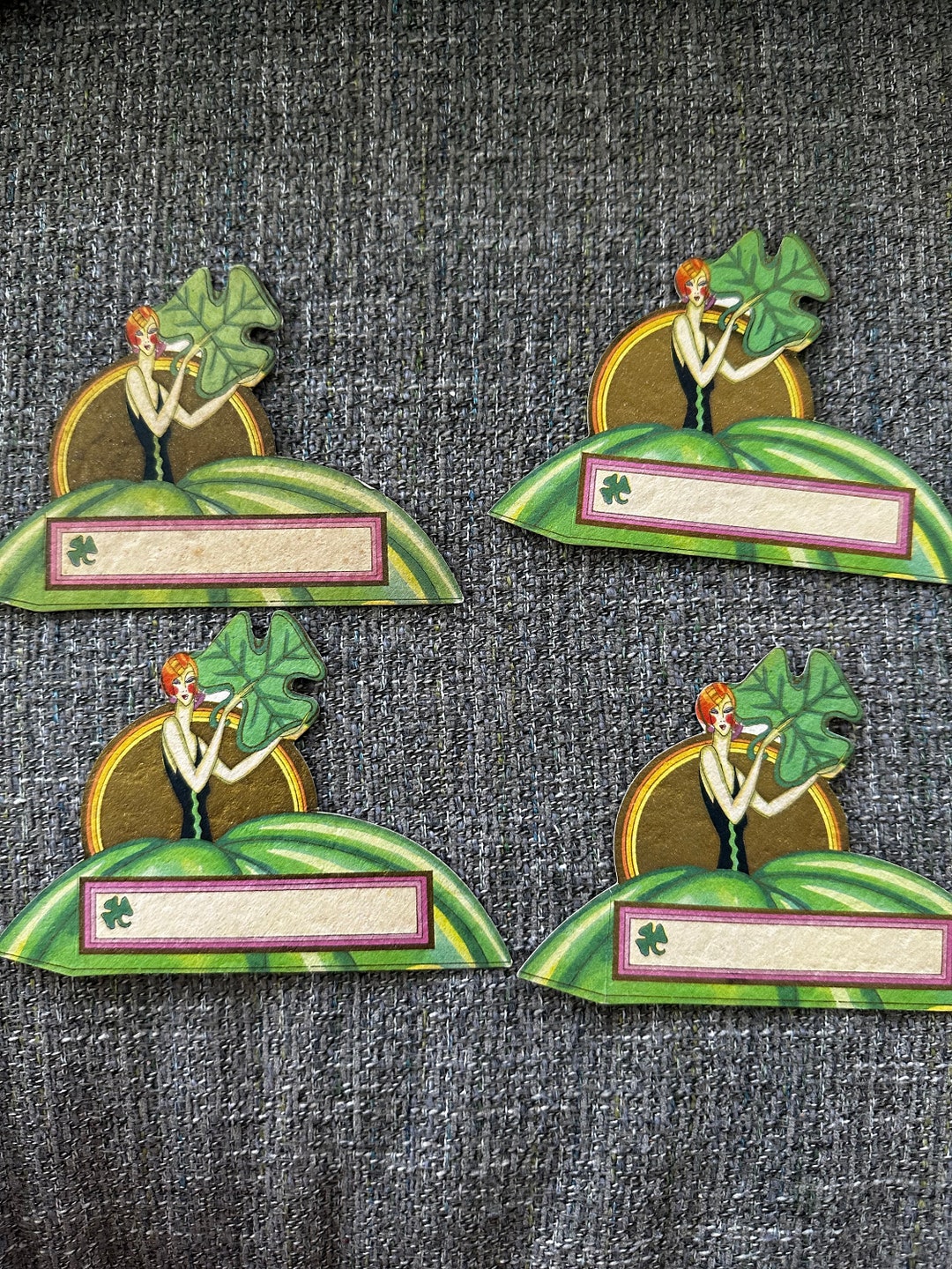 Vintage Art Deco St Pattys Girl Placecards - Etsy