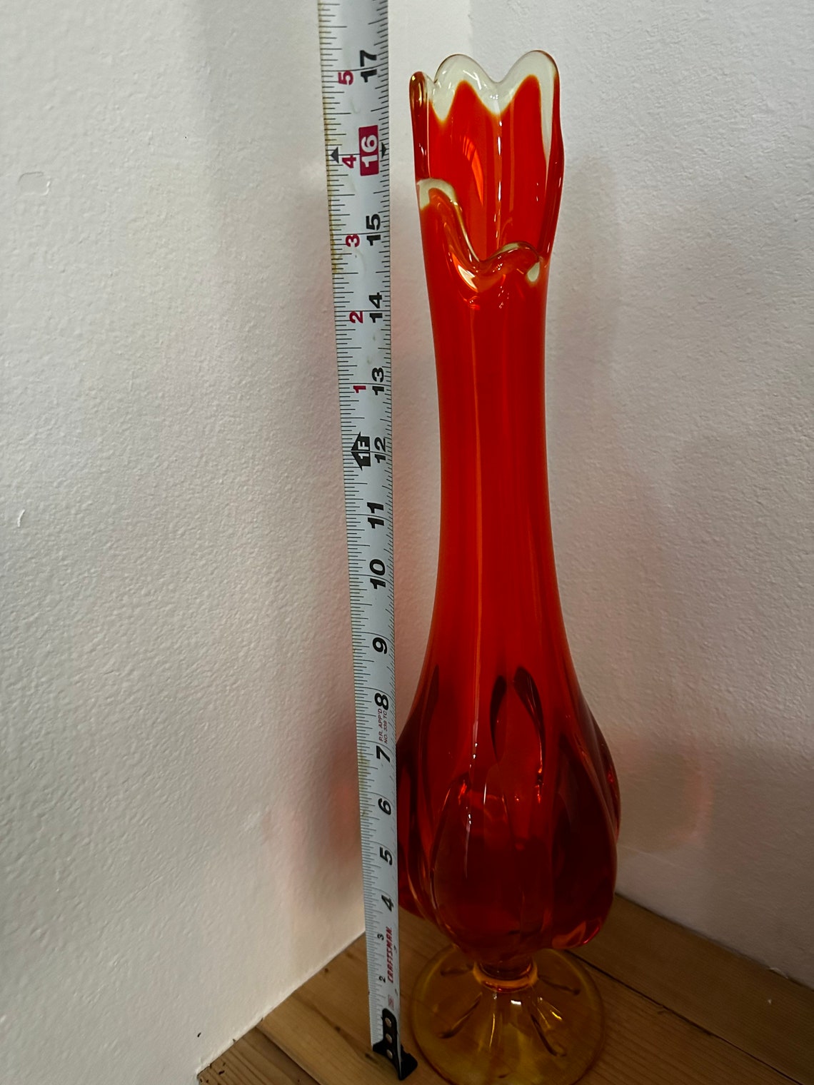 Vintage LE Smith Orange 17 Footed Vase - Etsy