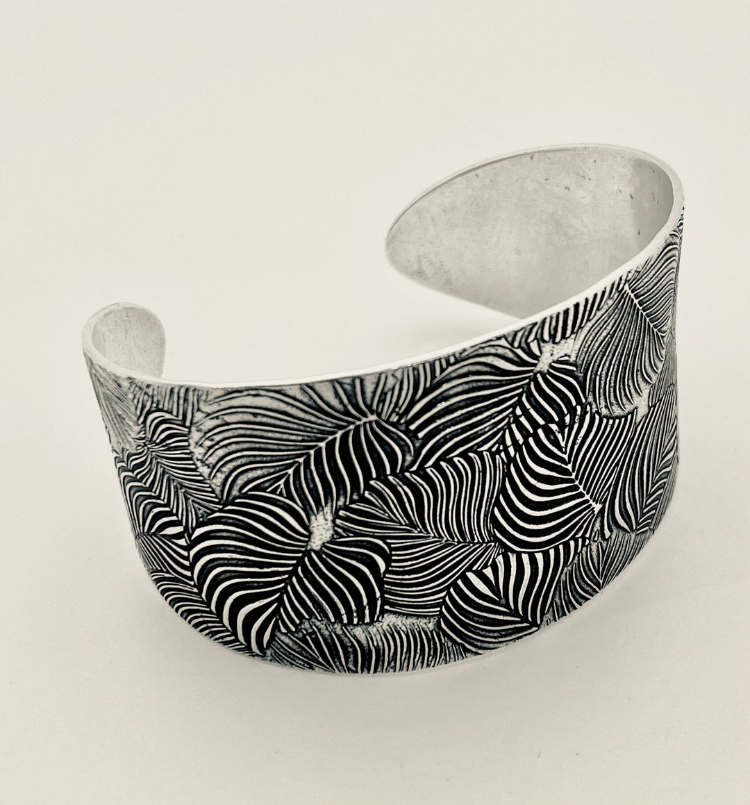 Handmade PMC Sterling Silver Cuff Bracelet Size Small 6.5 7 inch wrist ...