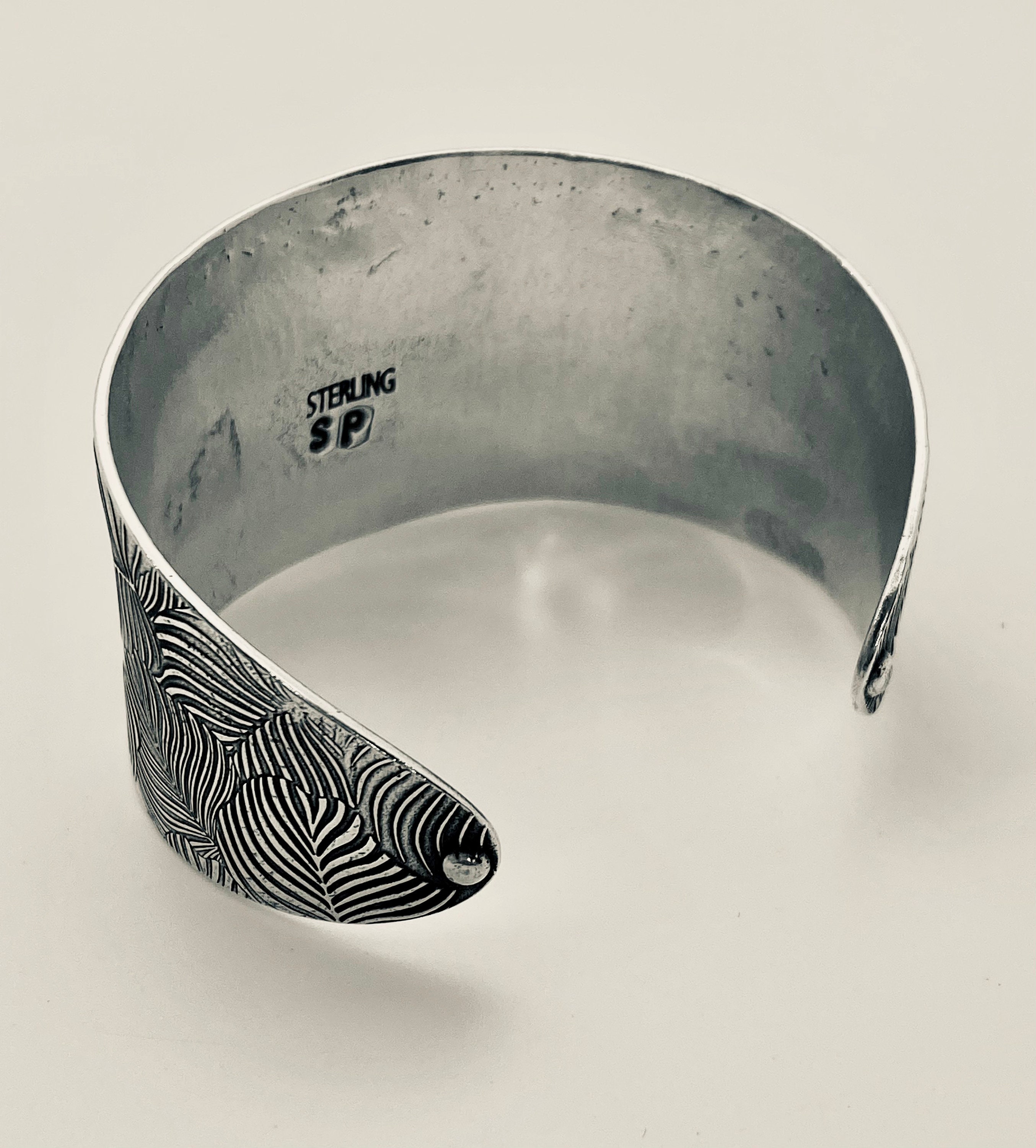 Handmade PMC Sterling Silver Cuff Bracelet Size Small 6.5 7 inch wrist ...