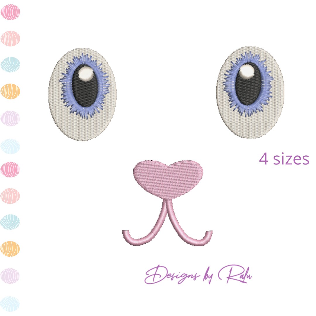 Bunny Face Machine Embroidery Design, Easter Embroidery Face, Bunny ...