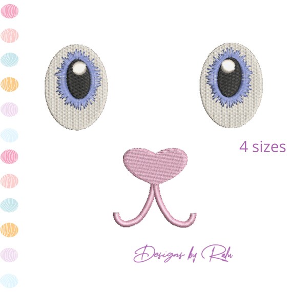 Bunny Face Machine Embroidery Design Easter Embroidery Face | Etsy