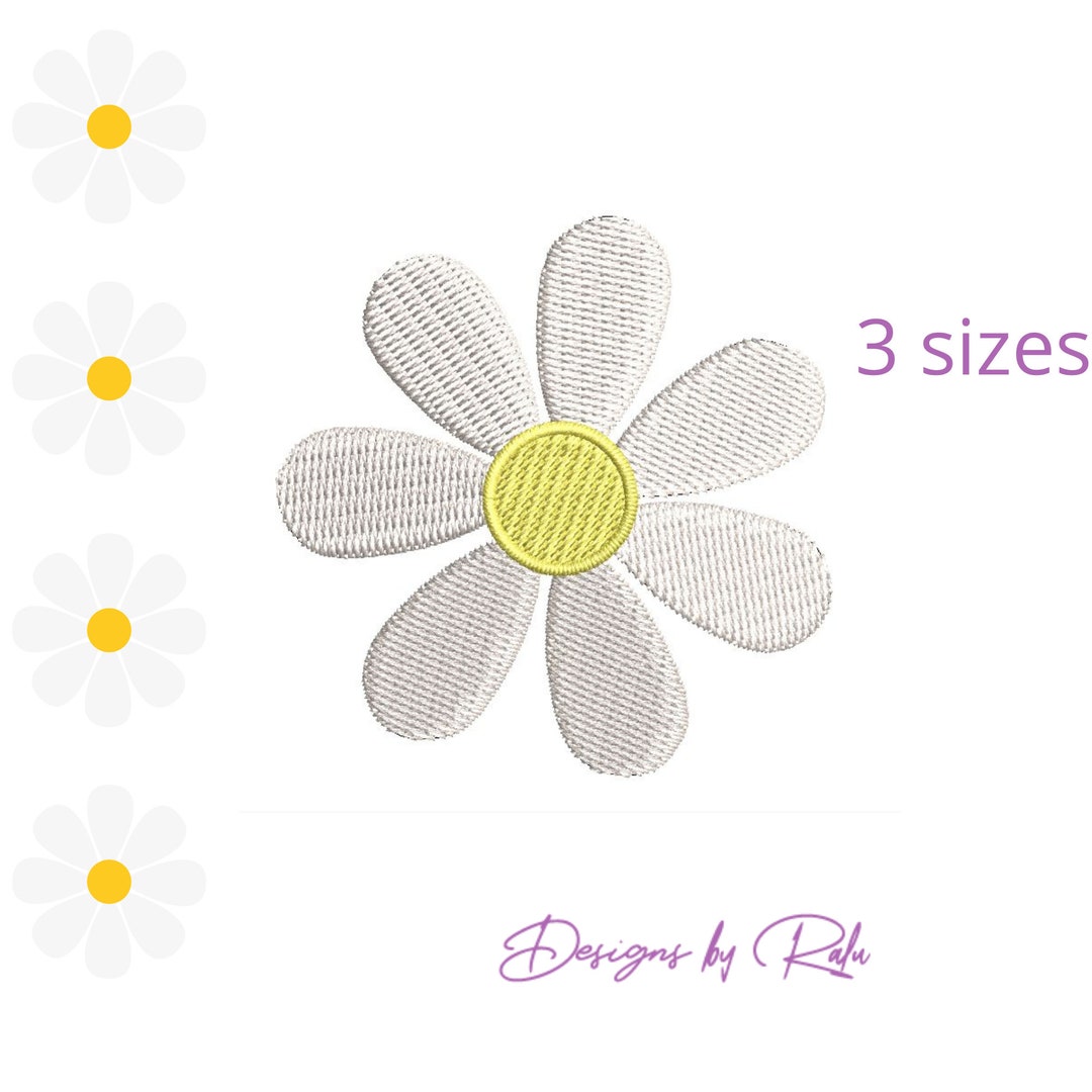 Daisy Flower Machine Embroidery Design, Flower Embroidery, Floral ...