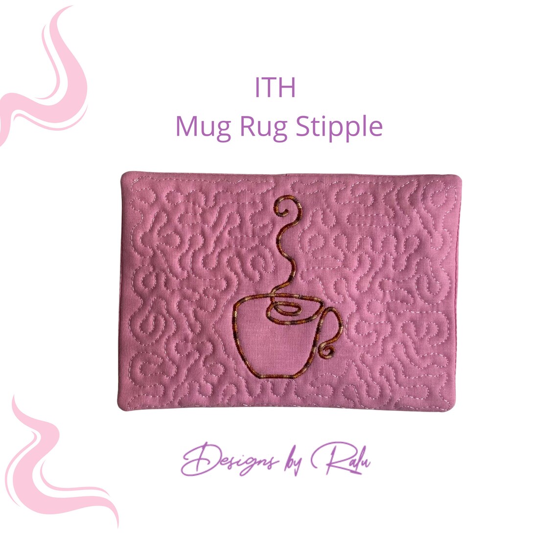 In the Hoop ITH Coffee Mug Rug Love Mug Rug Embroidery | Etsy