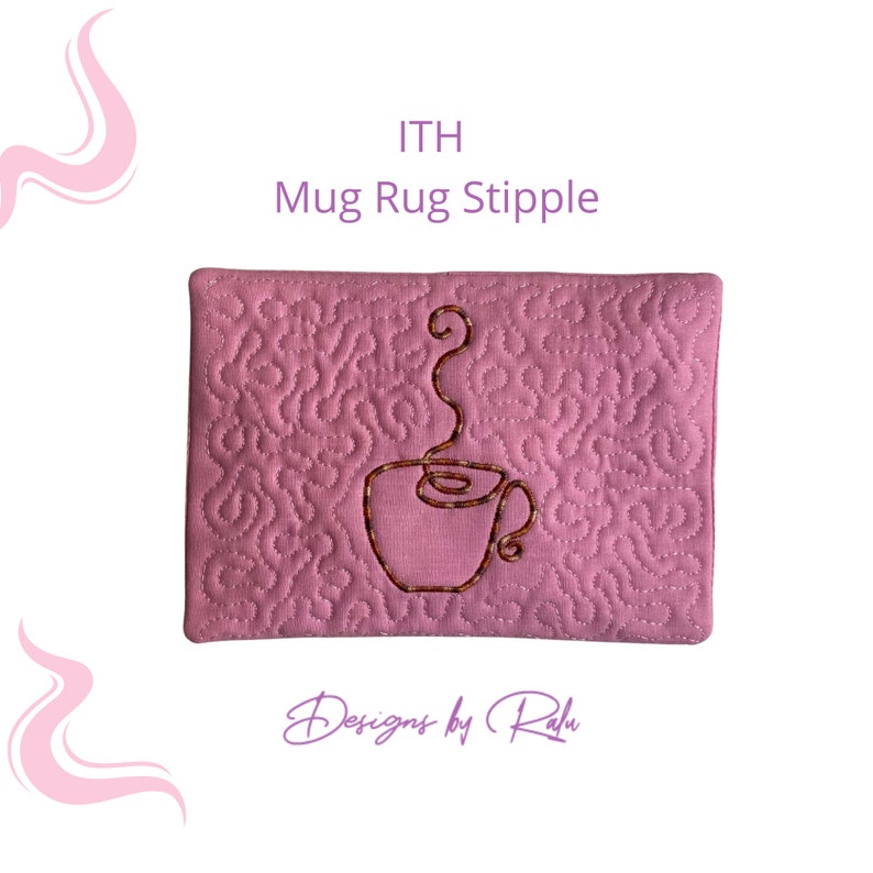 In the Hoop ITH Coffee Mug Rug, Love Mug Rug, Embroidery Digital File ...