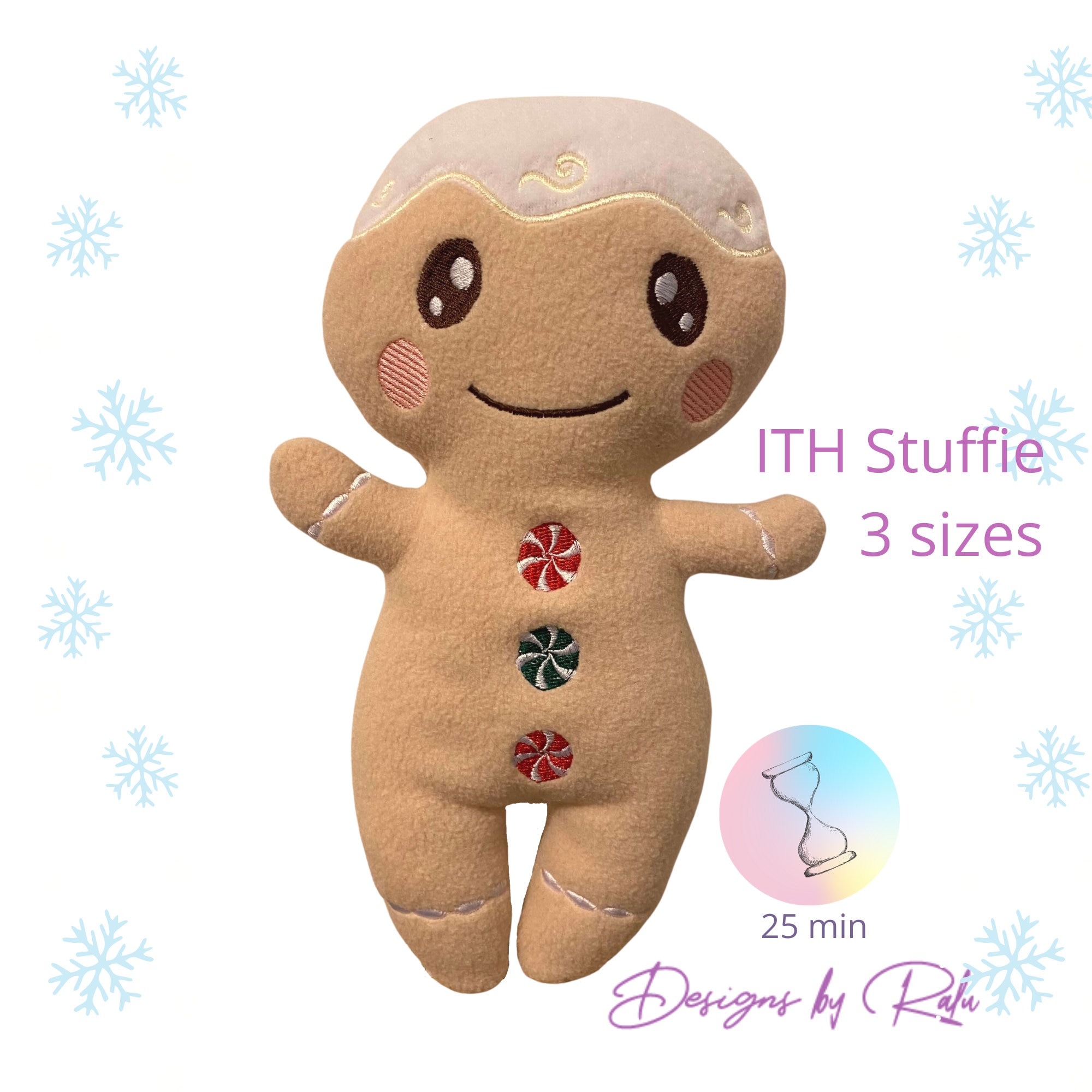 ITH Gingerbread Man Stuffie Machine Embroidery Design, Design Pattern ...