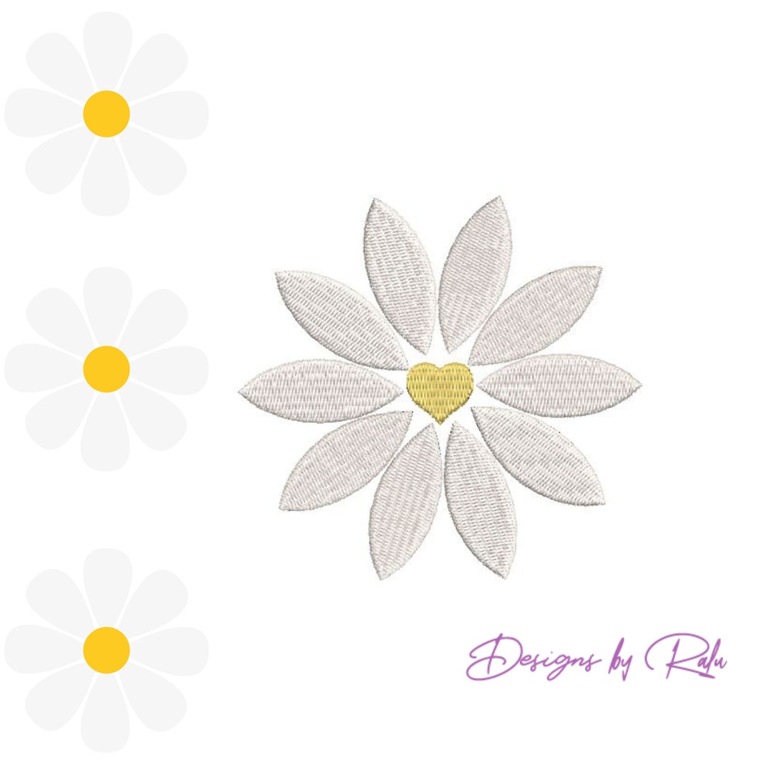 Daisy Flower Machine Embroidery Design, Flower Embroidery, Floral ...