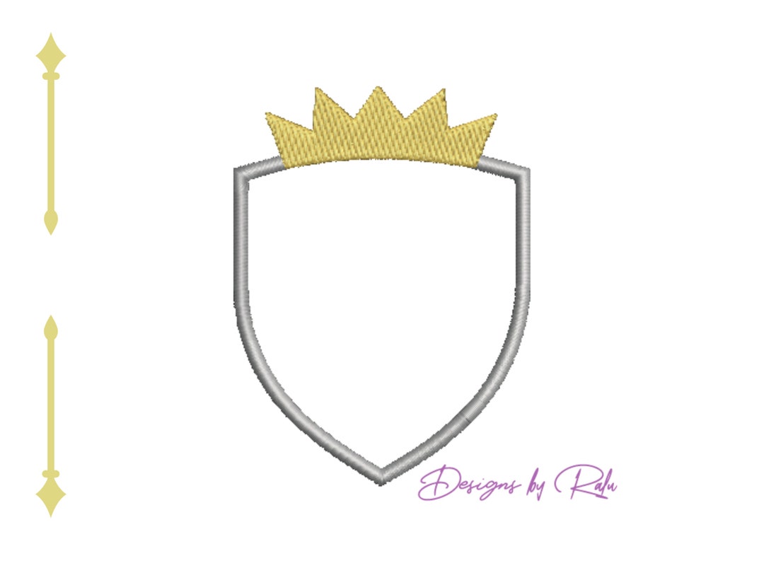 King Shield Applique Machine Embroidery Digital Design, Shield ...