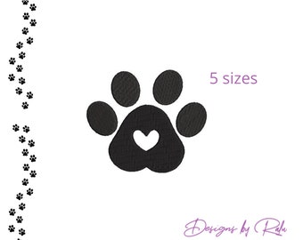Dog Paw Print Embroidery Design Instant Download - Etsy