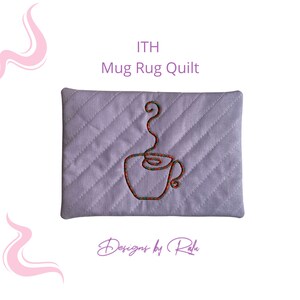 In the Hoop ITH Coffee Mug Rug, Love Mug Rug, Embroidery Digital File ...