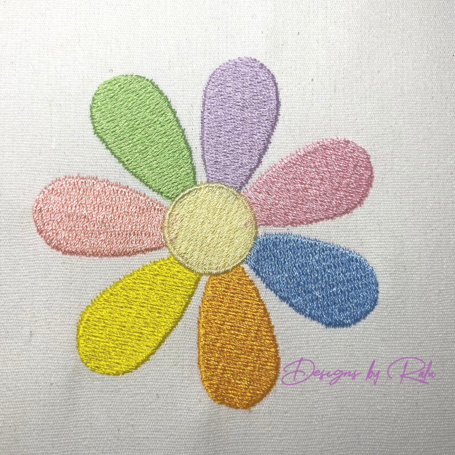 Rainbow Flower Machine Embroidery Design, Flower Embroidery, Floral ...