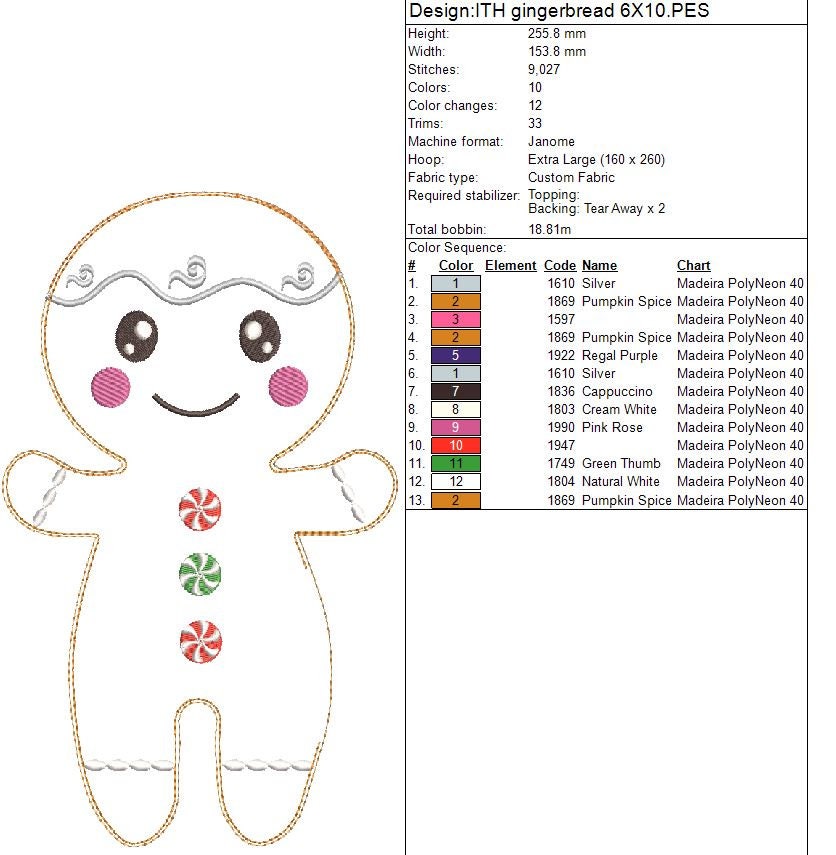ITH Gingerbread Man Stuffie Machine Embroidery Design Design - Etsy