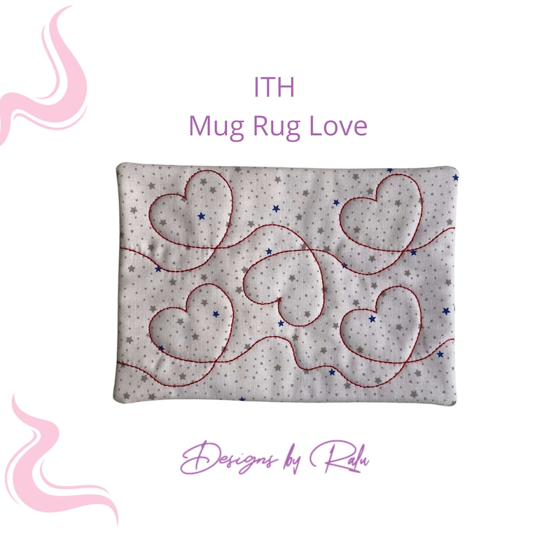 In the Hoop ITH Coffee Mug Rug, Love Mug Rug, Embroidery Digital File ...