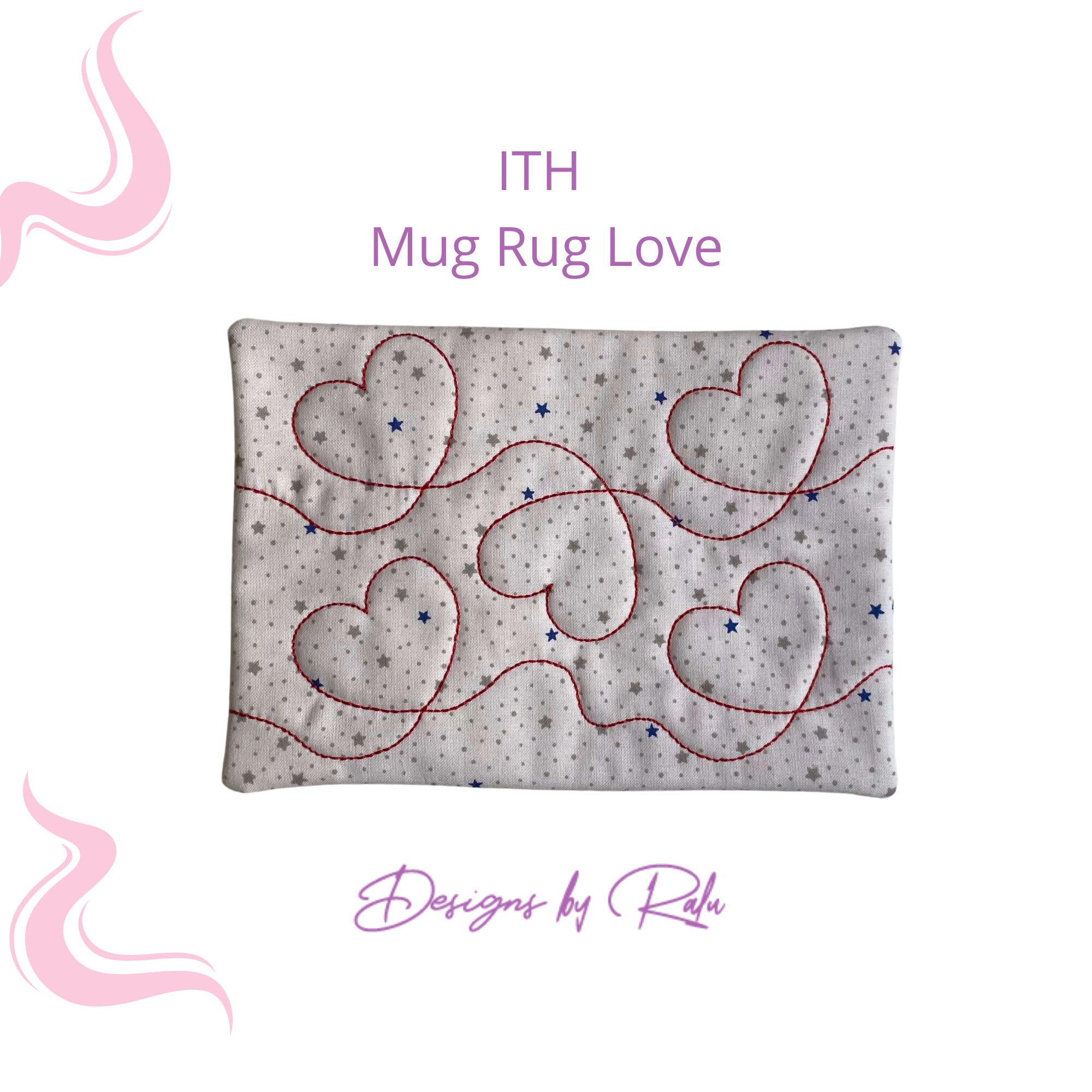 In the Hoop ITH Coffee Mug Rug, Love Mug Rug, Embroidery Digital File ...