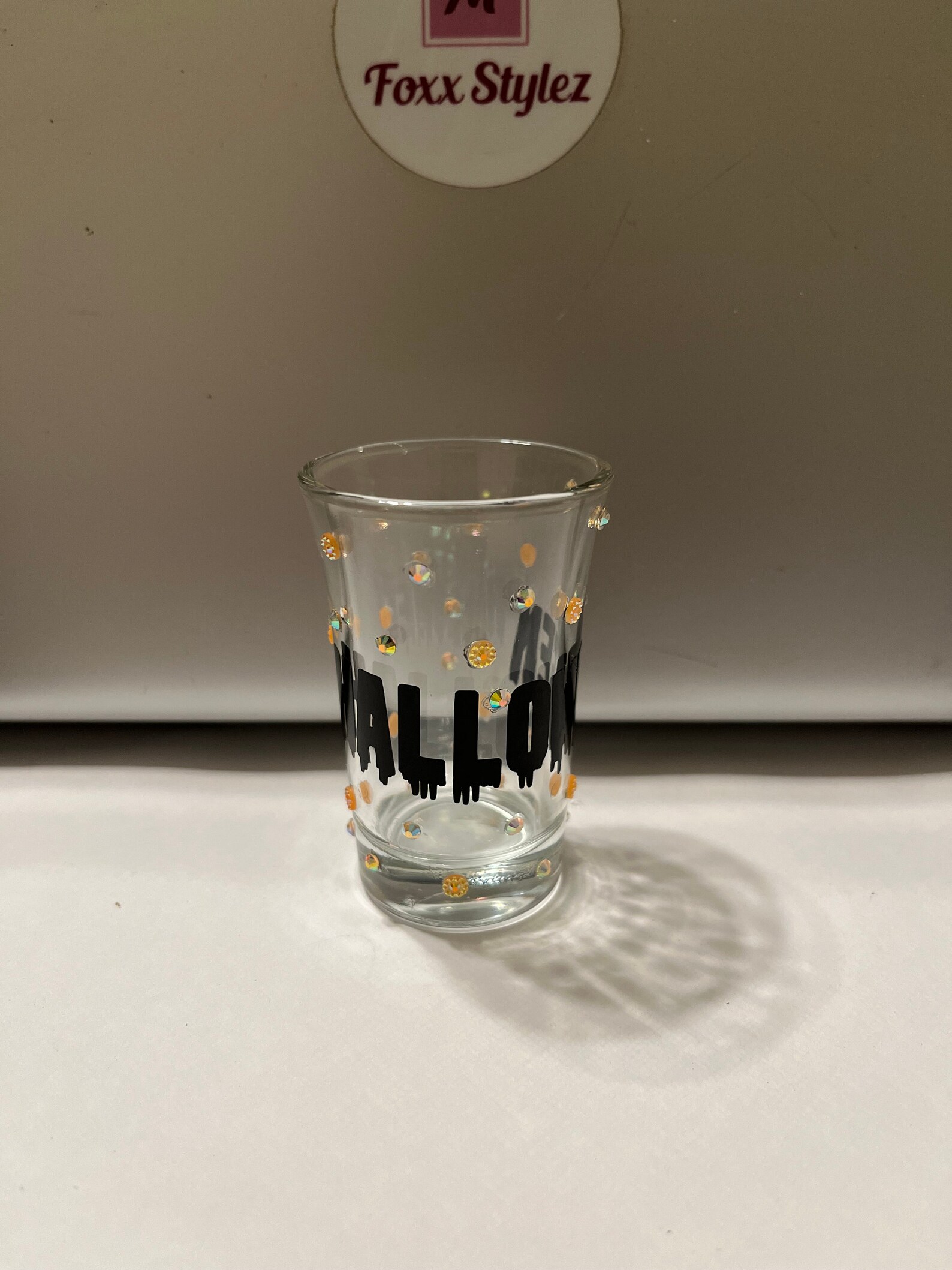 Halloween Shot Glass, Shot Glass Set, Foxxbling Shot Glass, Bats ...