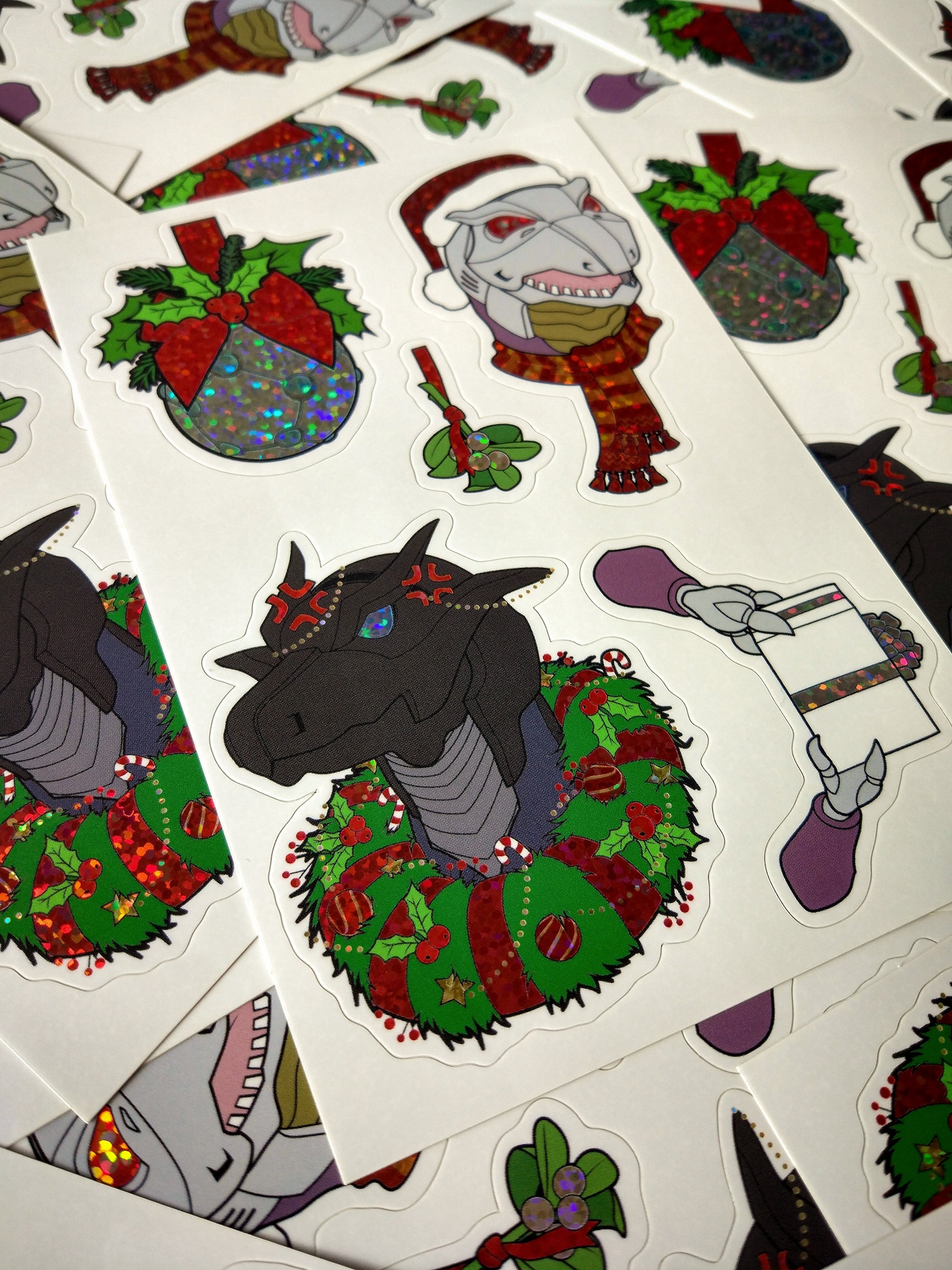 XMAS | Holo Glitter Zoids Zeke & Shadow Sticker Sheet | Kiss-cut - Etsy