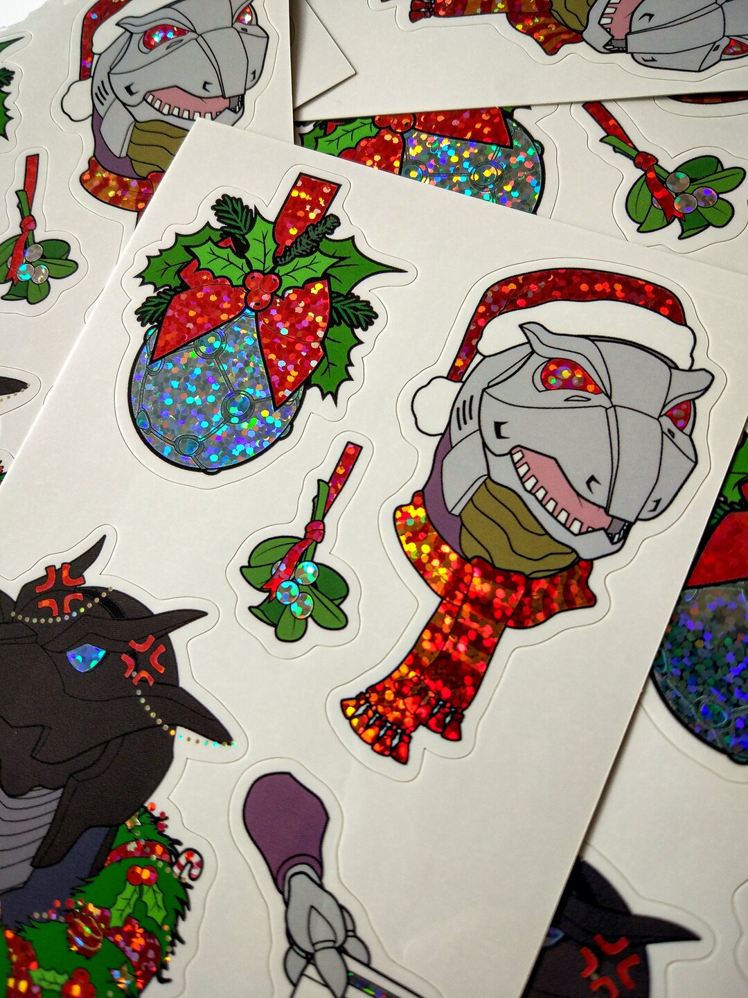 XMAS | Holo Glitter Zoids Zeke & Shadow Sticker Sheet | Kiss-cut - Etsy