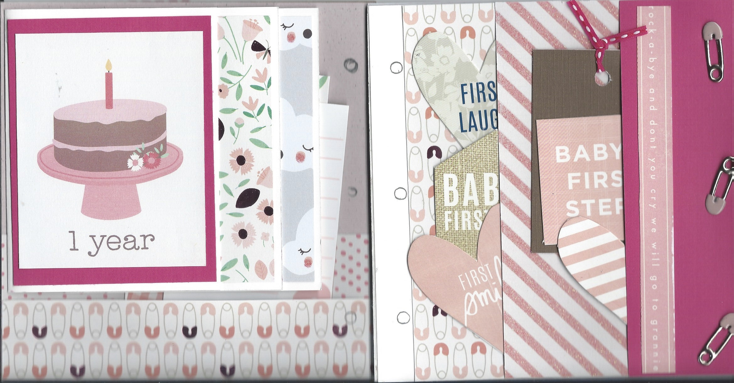 Baby Girl Scrapbook First Year Baby Book Baby Shower Gift Baby Girl ...