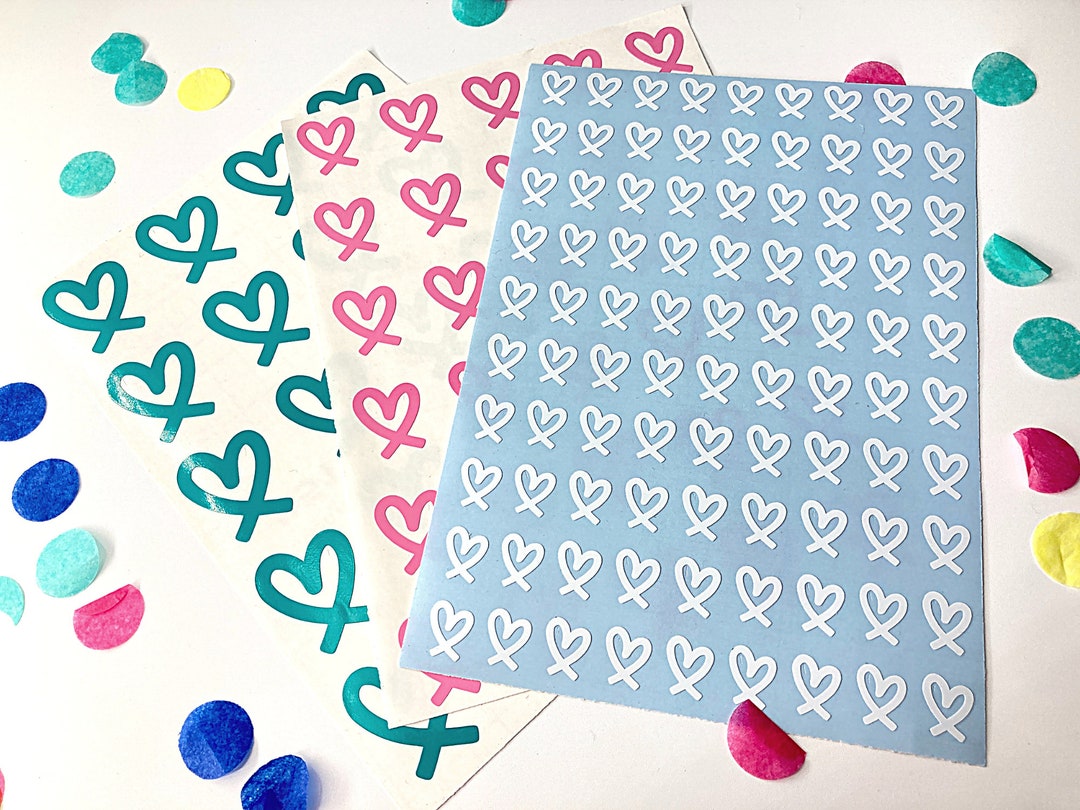 Heart Outline Sticker, Coffee Cup Heart Stickers, Cute Heart Sticker ...
