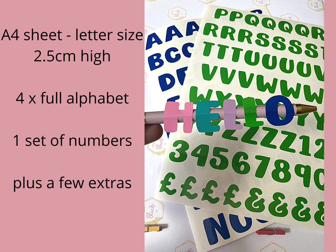 A-Z Alphabet Stickers, Alphabet Letters, Vinyl Decal Labels Full ...