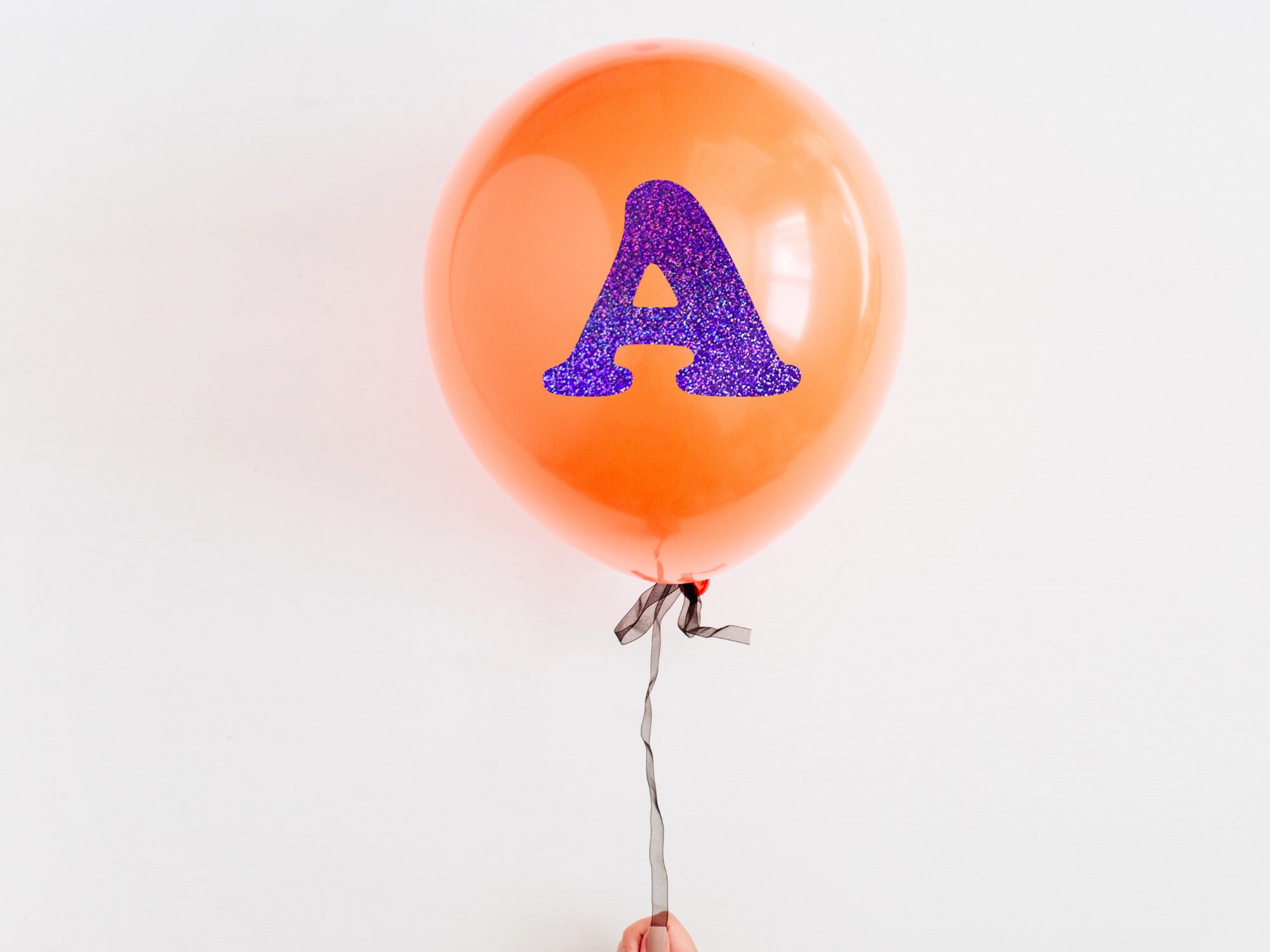 Holographic balloon letter stickers 7cm sparkle alphabet | Etsy