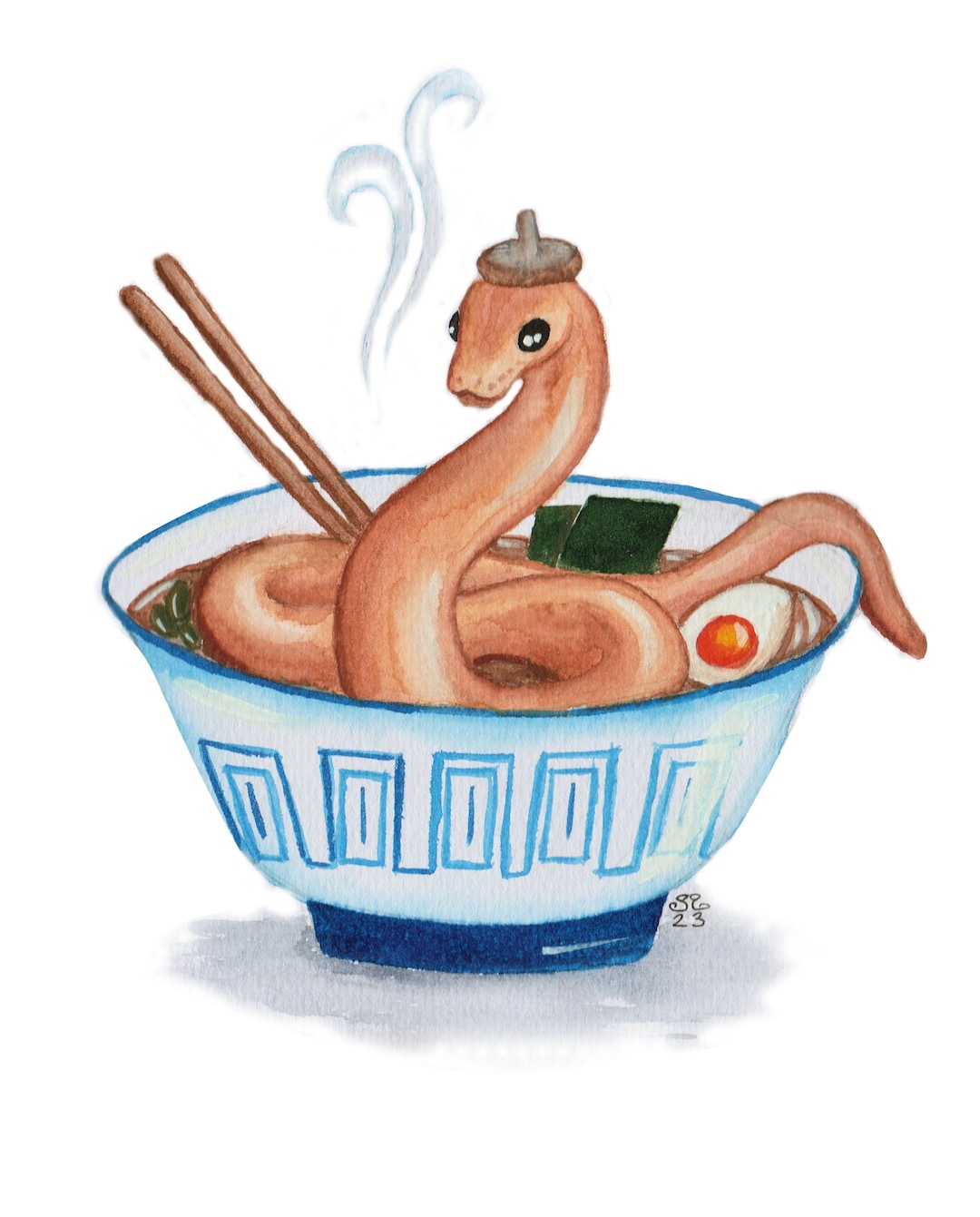 Danger Noodle Ramen Snake Art Print Cute Snek Food Poster - Etsy