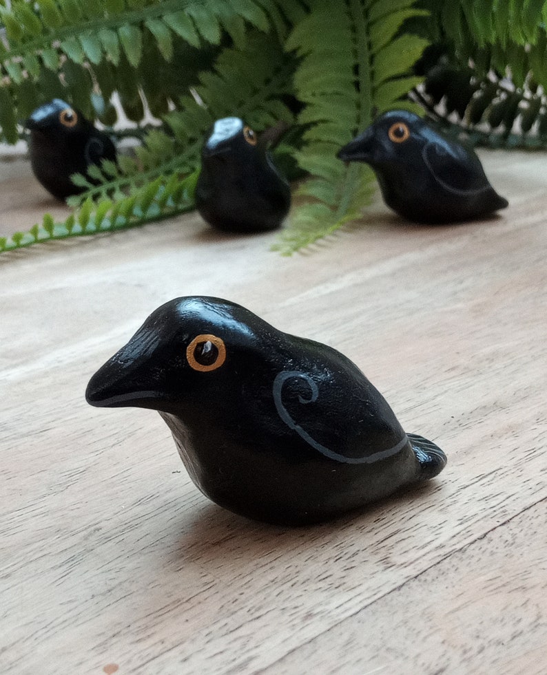 Pocket Familiar Cute Corvid Mini Crow Raven Pictish Clay - Etsy
