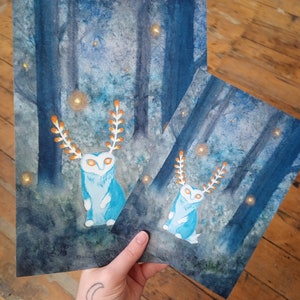 Legend of Zelda Blupee Woodland Spirit Watercolour Art Print Poster ...