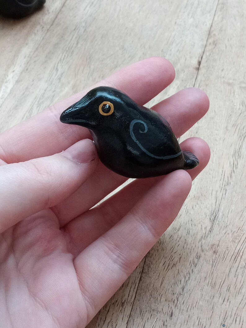 Pocket Familiar Cute Corvid Mini Crow Raven Pictish Clay - Etsy