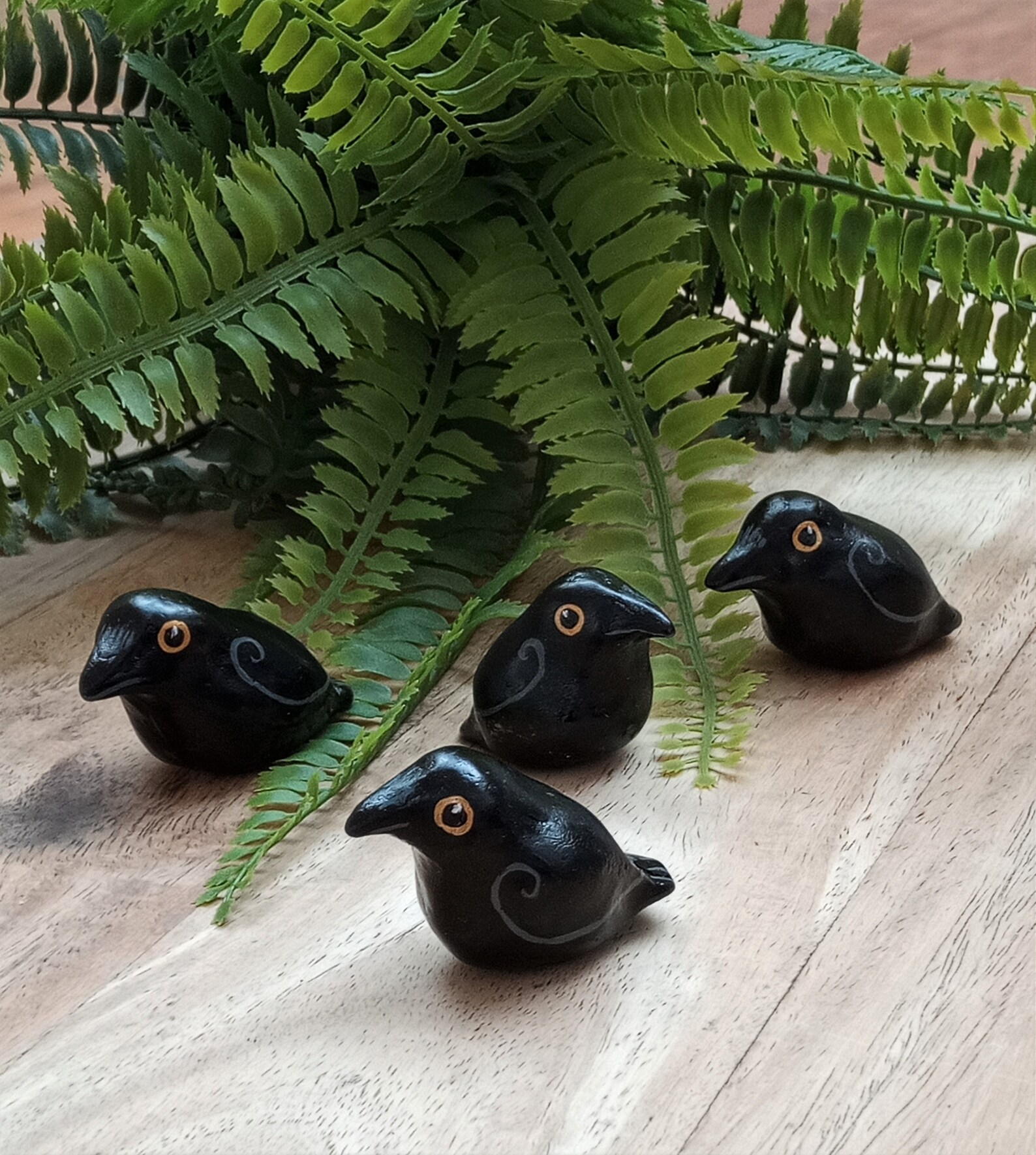 Pocket Familiar Cute Corvid Mini Crow Raven Pictish Clay Figurine Totem ...