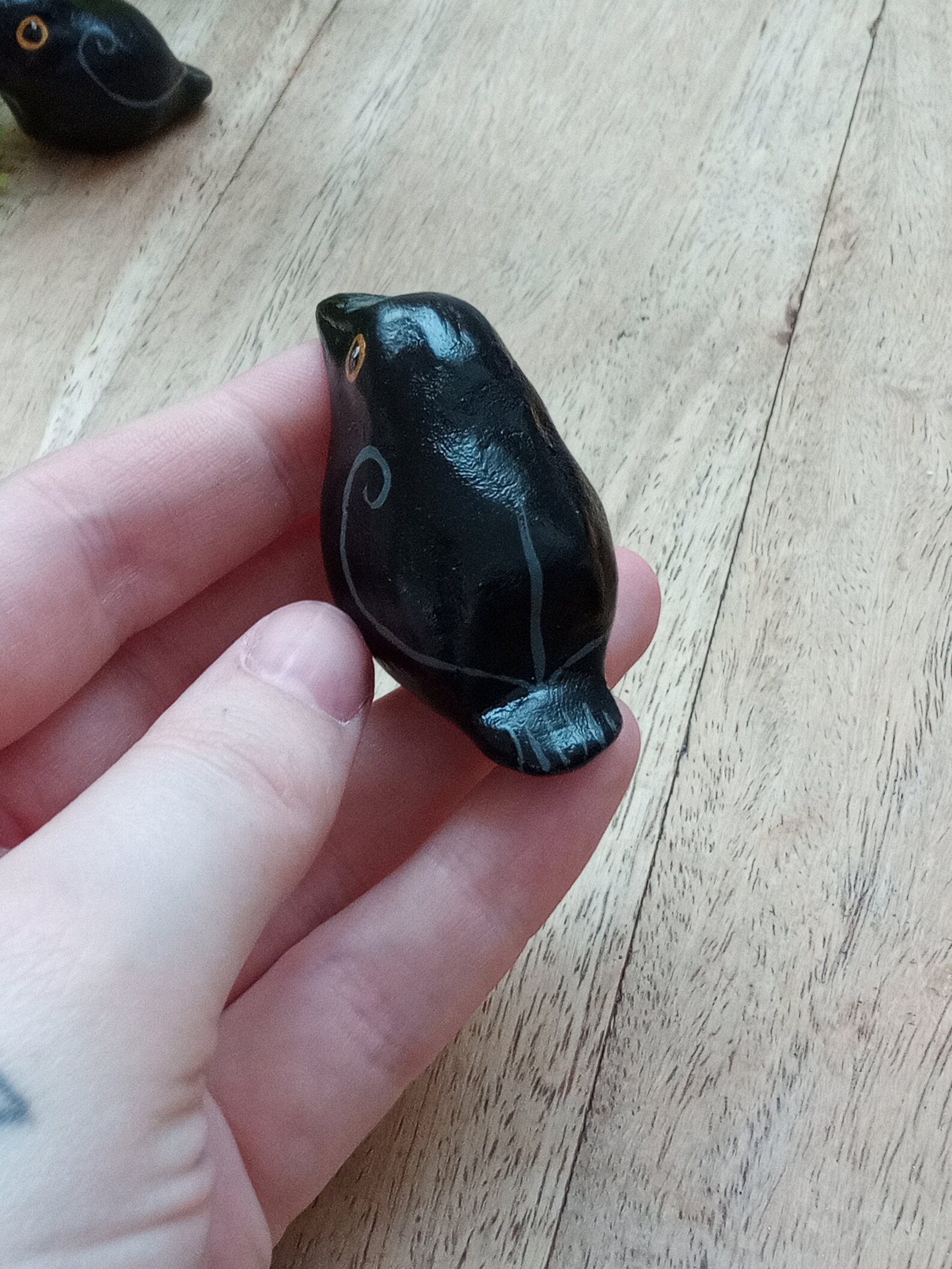 Pocket Familiar Cute Corvid Mini Crow Raven Pictish Clay Figurine Totem ...