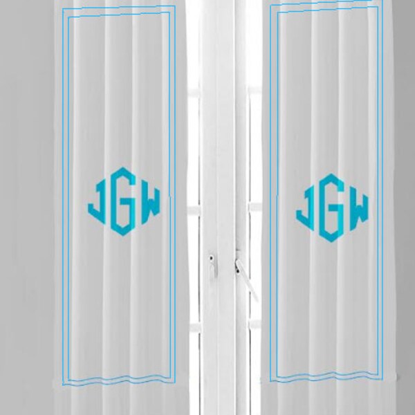 Monogram Curtain - Etsy