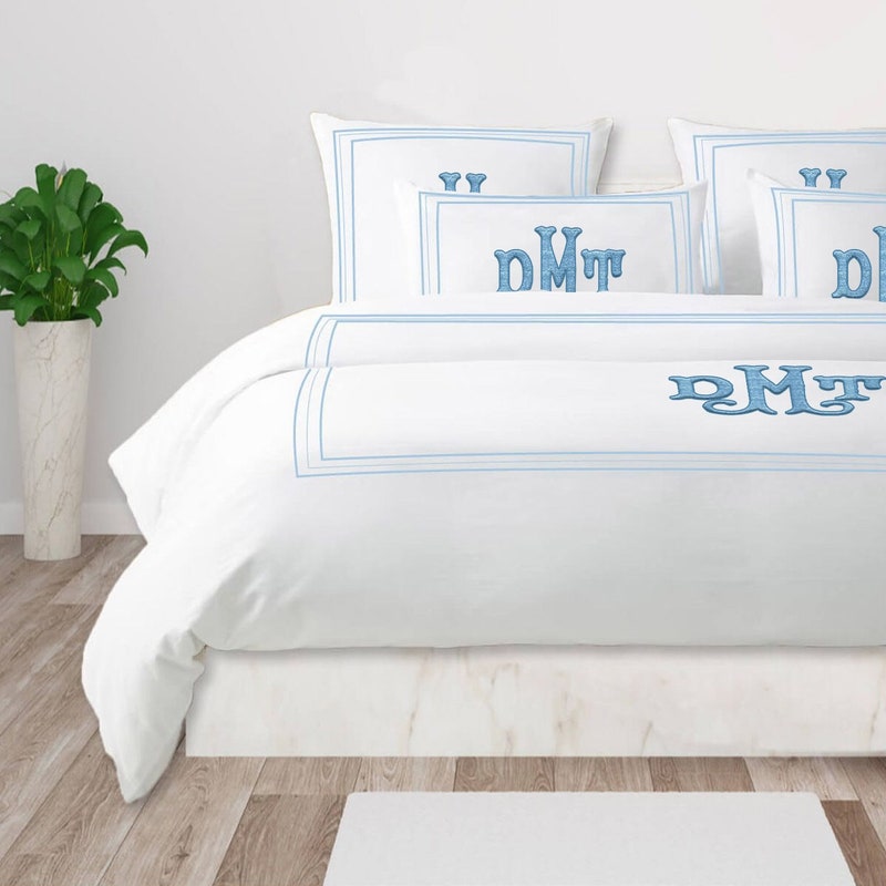 Monogrammed Hotel Bedding - Etsy