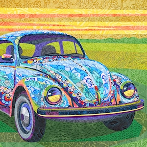 RETRO CAR Quilt Pattern, Fabric Collage, Applique - Etsy