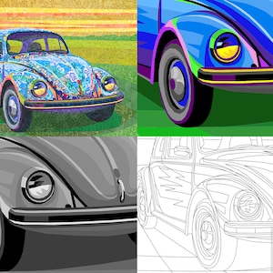 RETRO CAR Quilt Pattern, Fabric Collage, Applique - Etsy