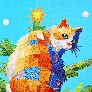 Gonna CATCH THE STAR! Cat Quilt Pattern, Fabric Collage, Applique - Etsy