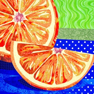 ORANGE FRUIT Quilt Pattern, Still Life Fabric Collage, Applique - Etsy