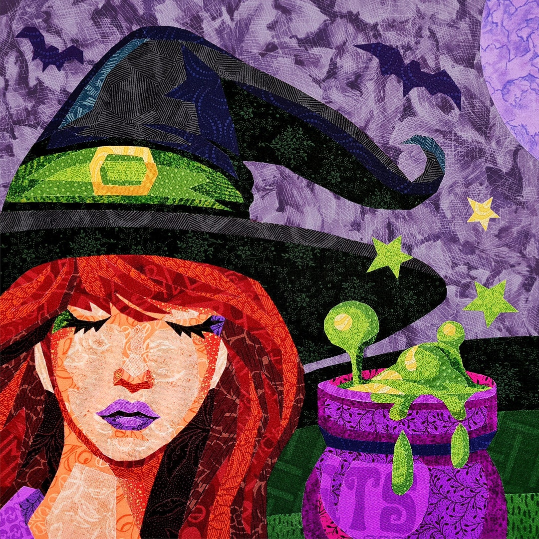 HALLOWEEN WITCH Quilt Pattern, Fabric Collage, Applique - Etsy