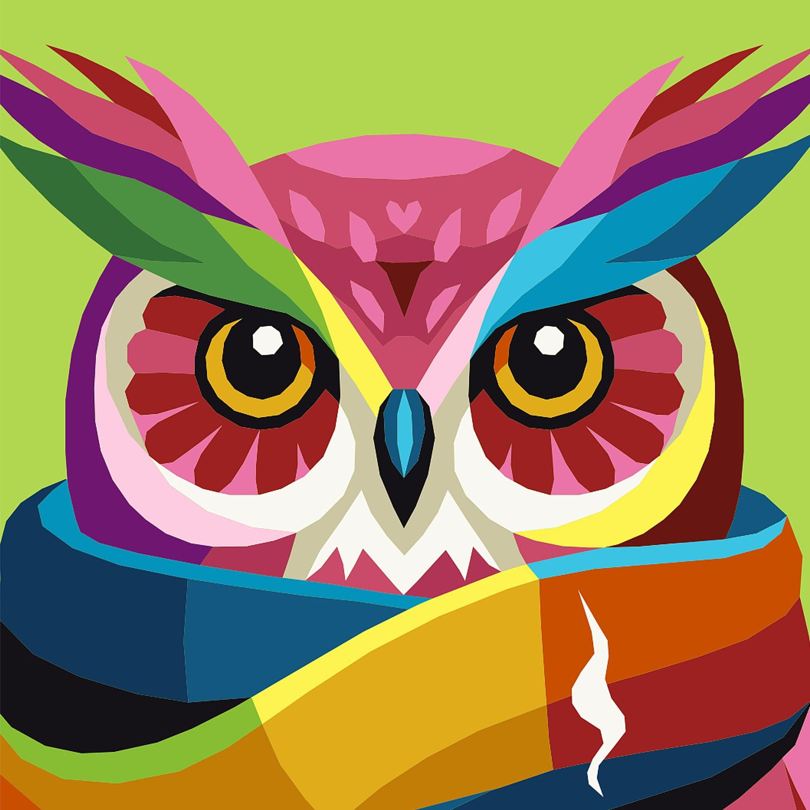OWL in a PATCHWORK SCARF Quilt Pattern, Fabric Collage, Applique - Etsy