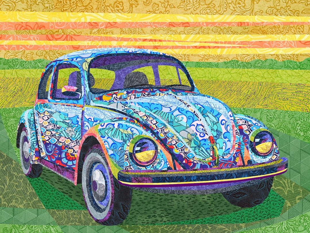 RETRO CAR Quilt Pattern, Fabric Collage, Applique - Etsy