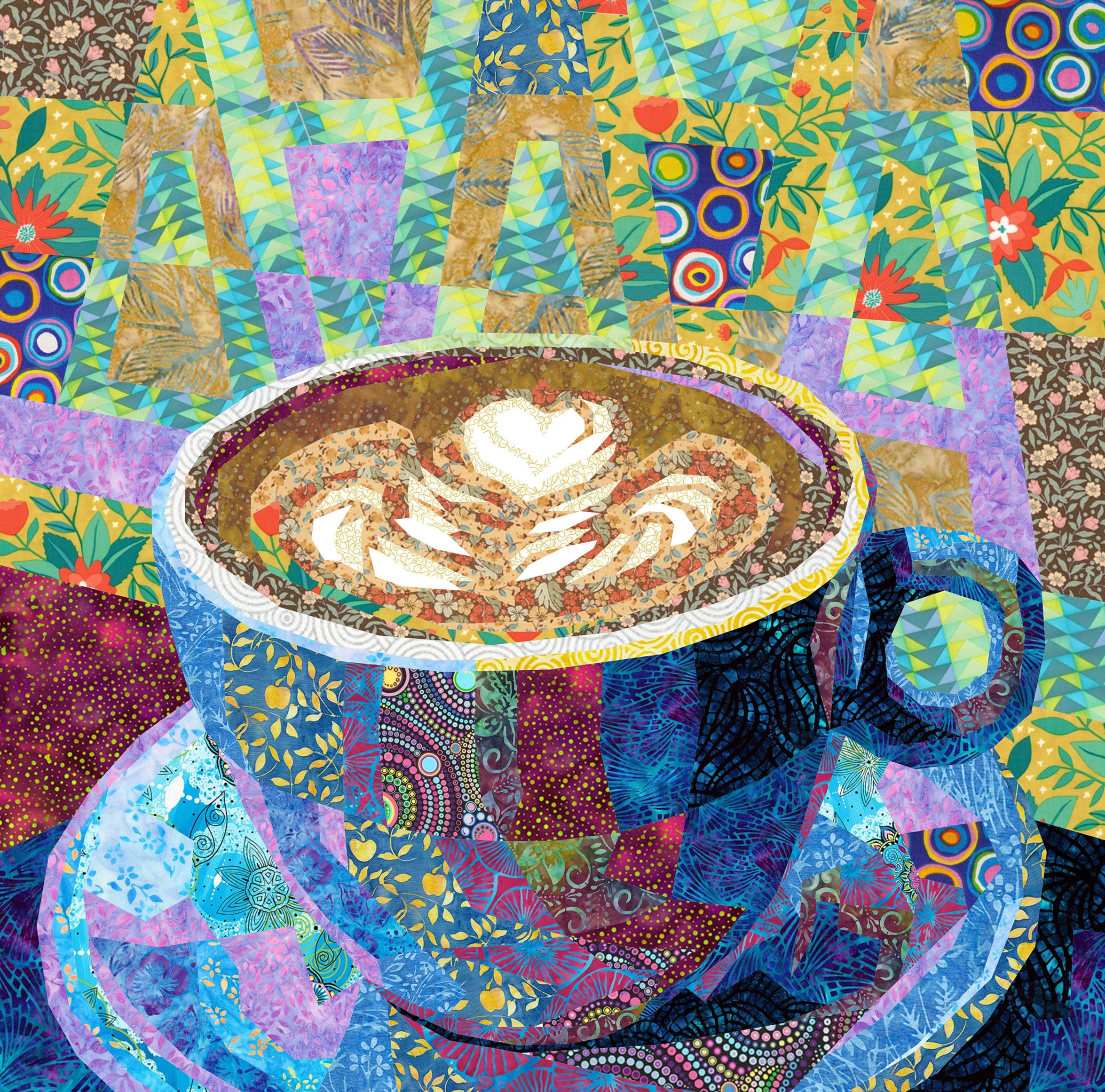 BLUE CUP of COFFEE Quilt Pattern - Etsy Canada