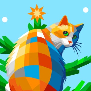 Gonna CATCH THE STAR! Cat Quilt Pattern, Fabric Collage, Applique - Etsy