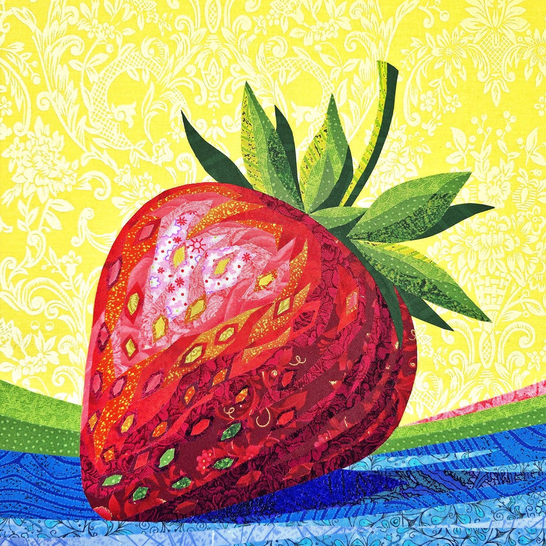 STRAWBERRY Quilt Pattern, Still Life Fabric Collage, Applique - Etsy